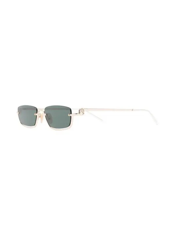Gucci Double G Half-Rim Frame Sunglasses - Gold | Editorialist