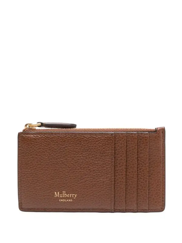 Mulberry Zipped Leather Coin Pouch - Brown