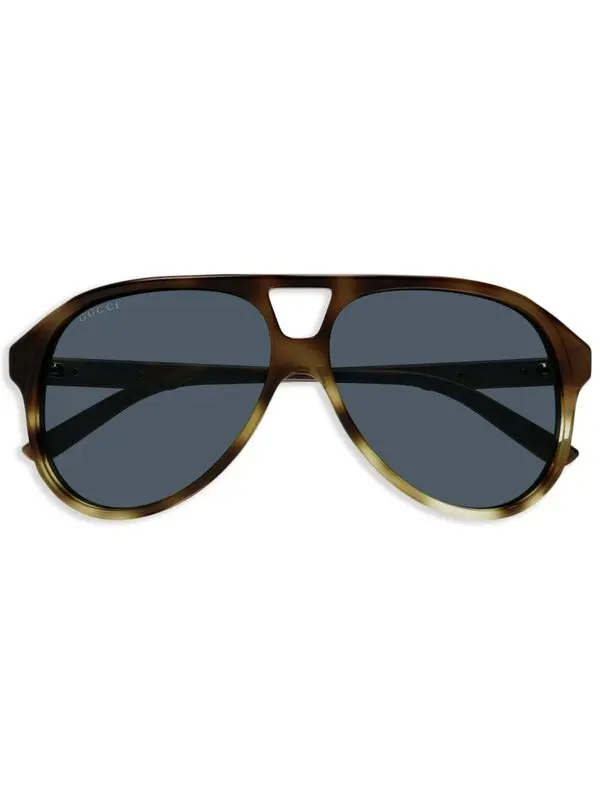 Gucci Interlocking G Pilot-frame Sunglasses - Brown