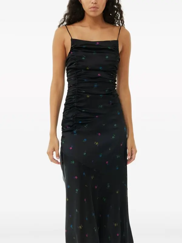 GANNI Ruched Slip Dress