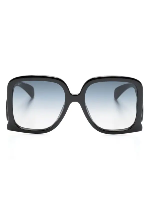 Gucci Interlocking-g Oversize-frame Sunglasses - Black