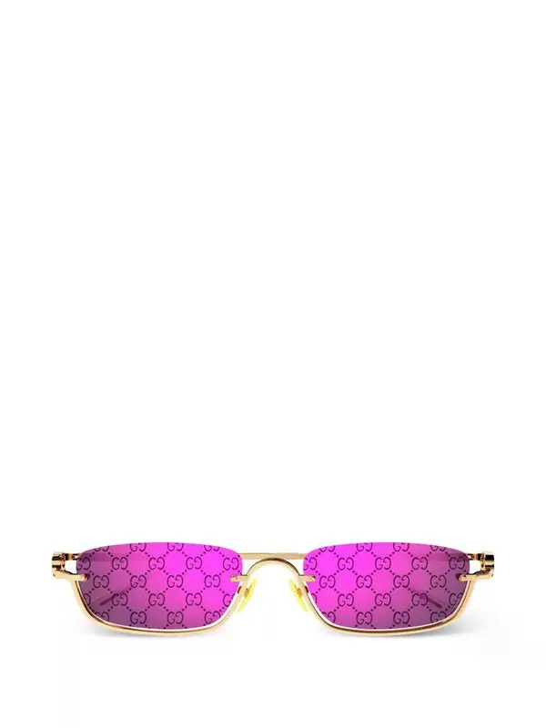 Gucci Rectangular-frame Sunglasses - Gold