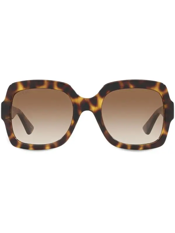Gucci Tortoiseshell Square Frame Sunglasses - Green
