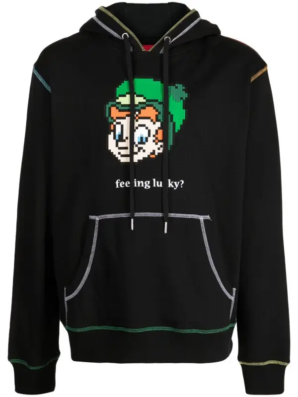 MOSTLY HEARD RARELY SEEN Feeling Lucky Graphic Hoodie - Black