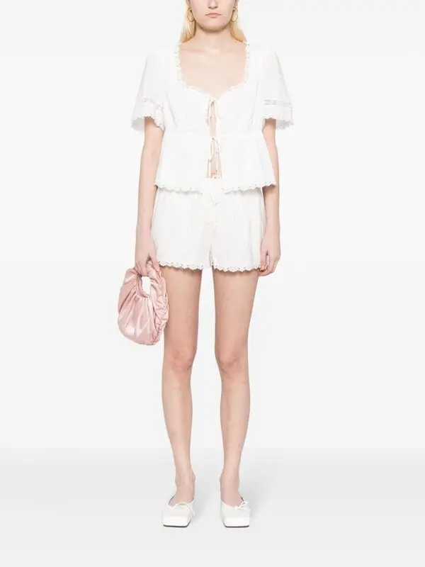 REFORMATION Marley Floral-lace Shorts