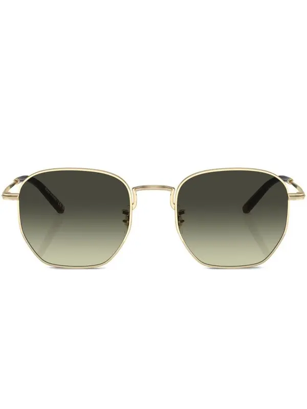 Oliver Spencer Kierney Geometric-frame Sunglasses - Gold