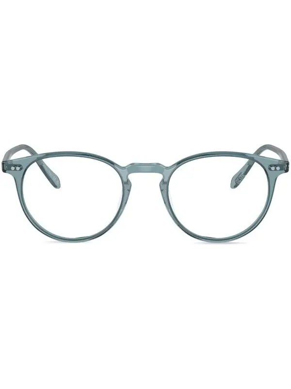 Oliver Spencer Riley-r Round-frame Glasses - Blue