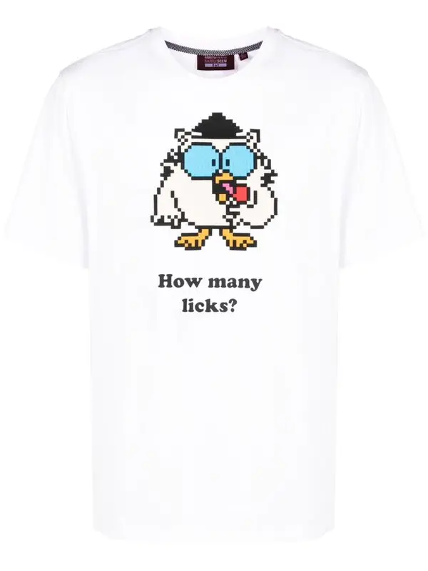 MOSTLY HEARD RARELY SEEN How Many Licks Cotton T-shirt - White