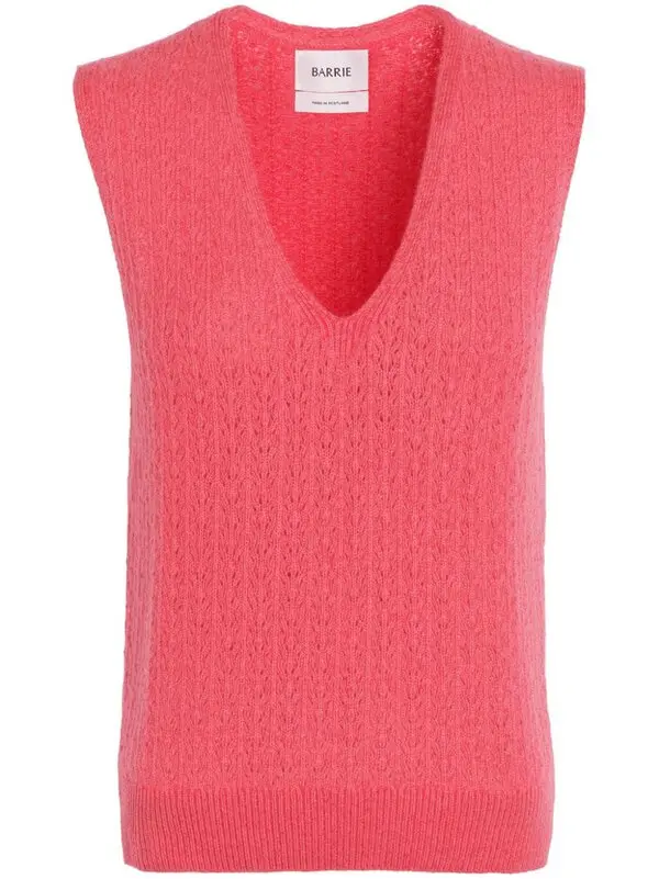 BARRIE V-neck Cashmere Top - Pink