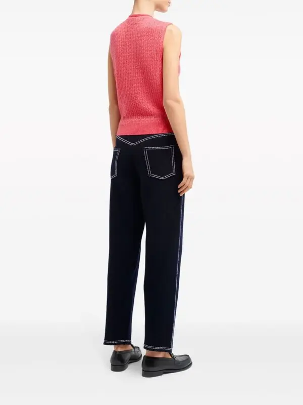 BARRIE V-neck Cashmere Top - Pink