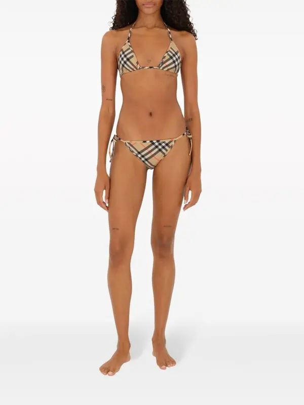 Burberry Check-pattern Bikini Briefs - Neutrals