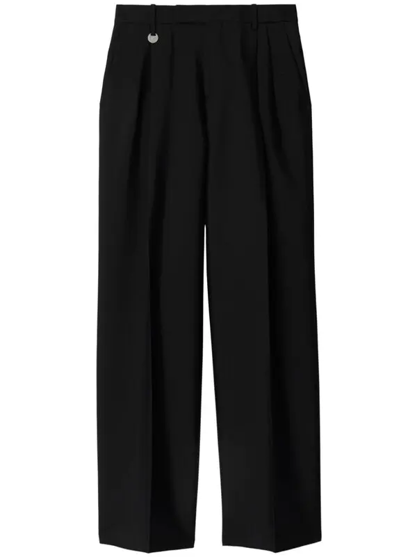 Burberry Wool-silk Tailored Trousers - Black