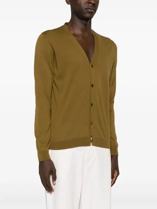ROBERTO COLLINA Button-up Fine-knit Cardigan - Green