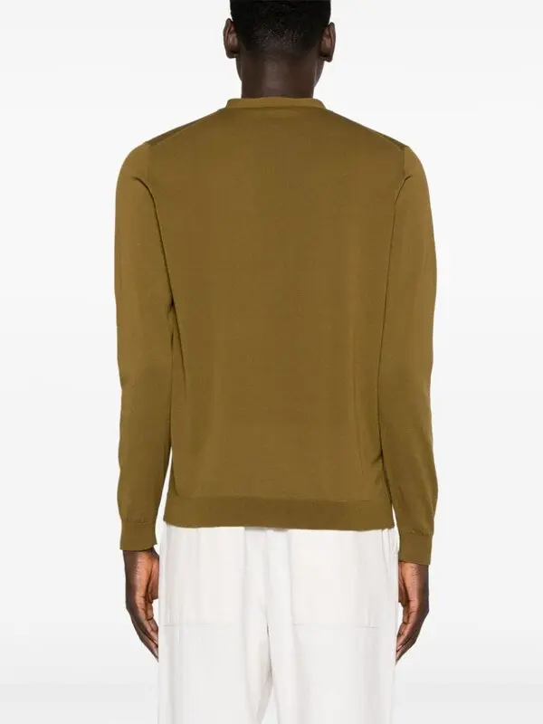 ROBERTO COLLINA Button-up Fine-knit Cardigan - Green