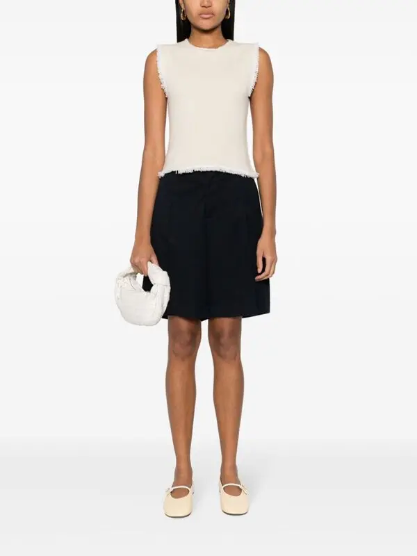 BARRIE Frayed-detail Knit Top - Neutrals