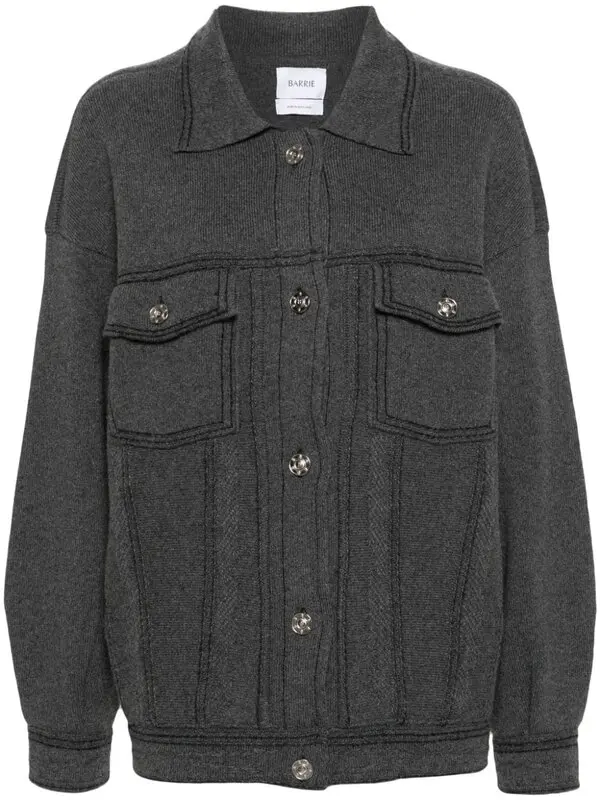 BARRIE Contrast-stitching Denim-effect Jacket - Grey