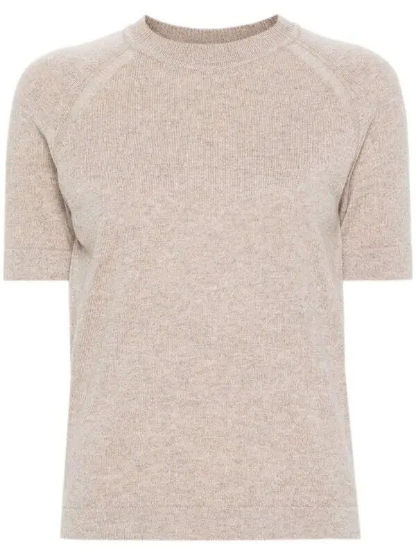 BARRIE Cashmere Knitted Top - Neutrals