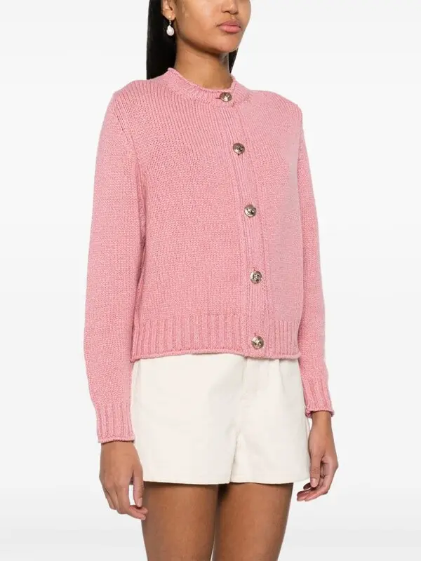 BARRIE Long-sleeve Cashmere Cardigan - Pink