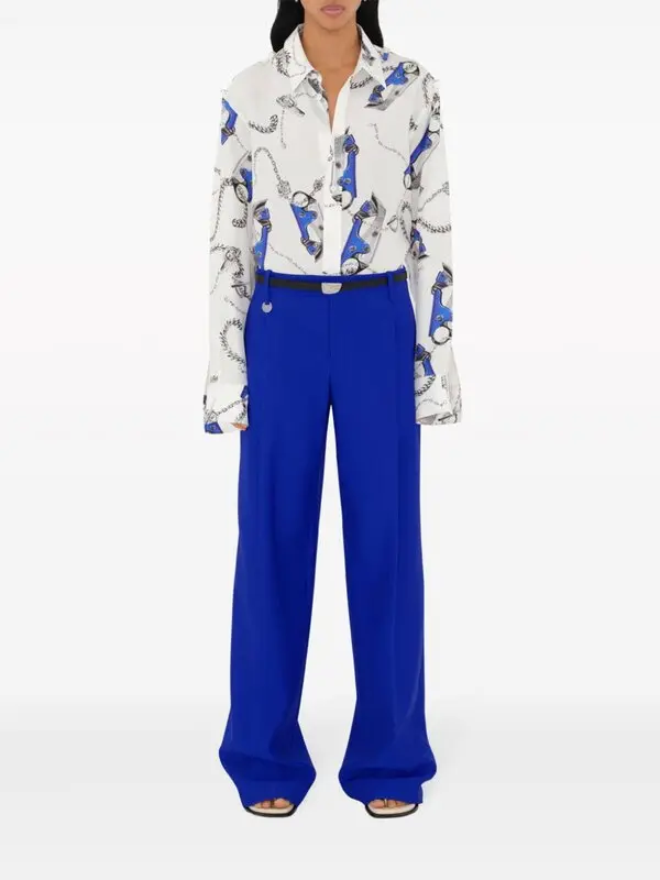 Burberry Wool Tailored Trousers - Blue