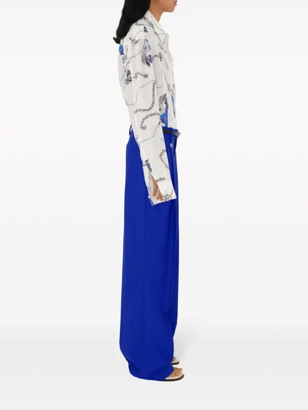 Burberry Wool Tailored Trousers - Blue
