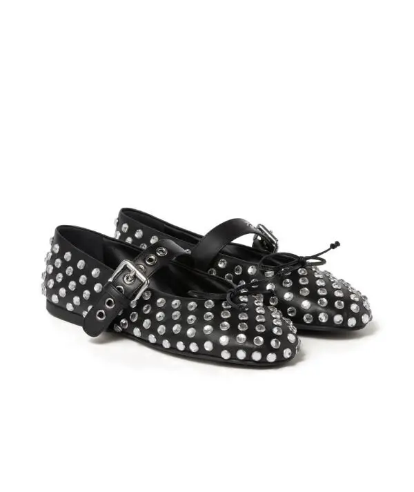 Miu Miu Studded Leather Ballerinas