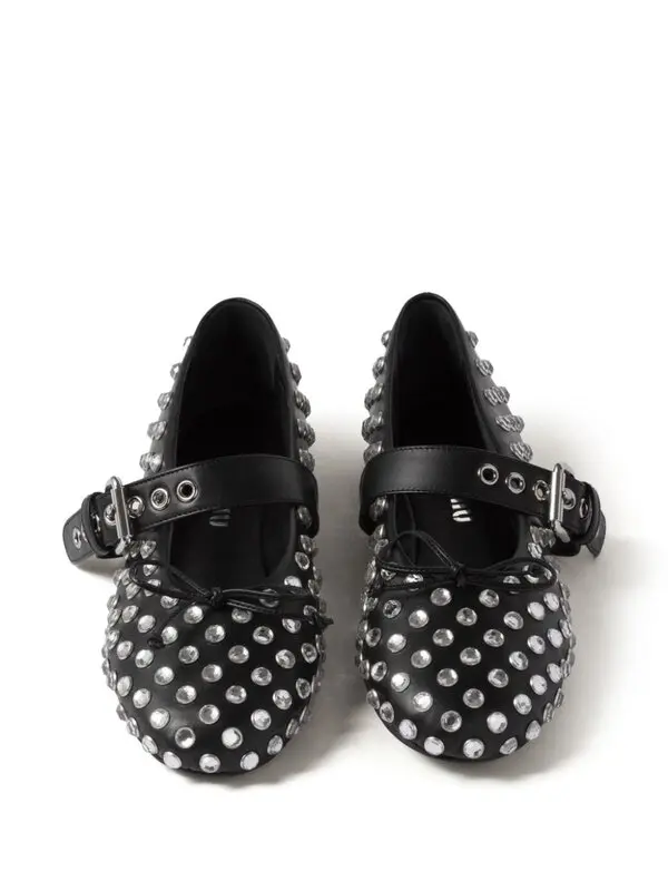 Miu Miu Studded Leather Ballerinas