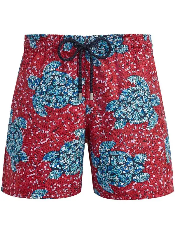 Vilebrequin Turtle-print Swim Shorts - Red