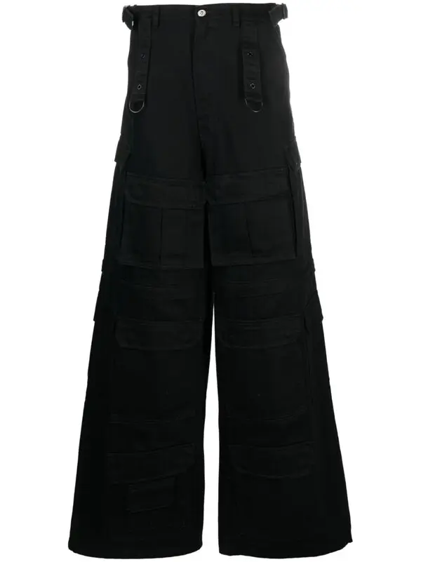 Vetements Wide-leg Cargo Trousers - Black