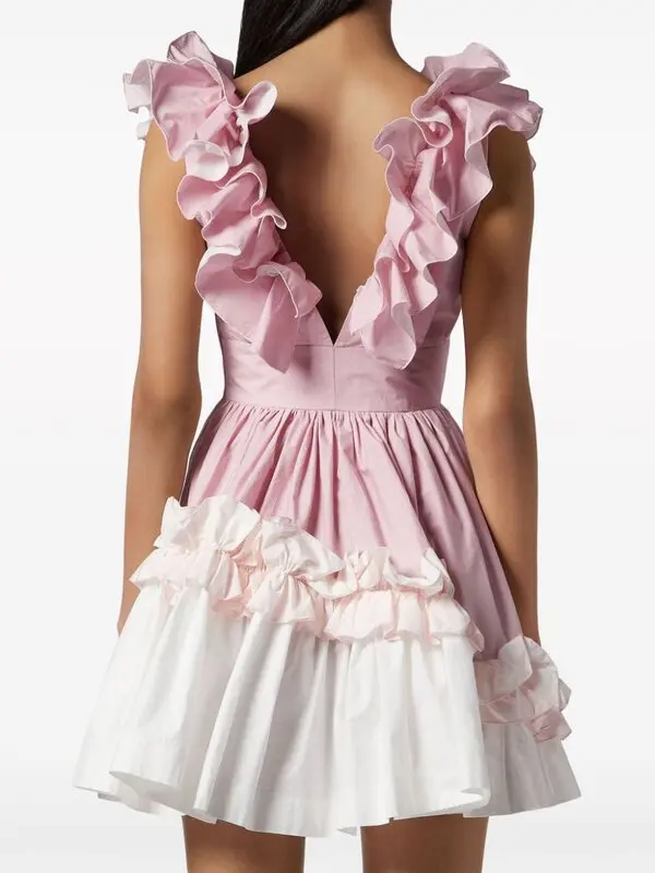 philipp plein pink dress PHILIPP PLEIN - Wrinkled Mini Dress Butterfly Tattoo