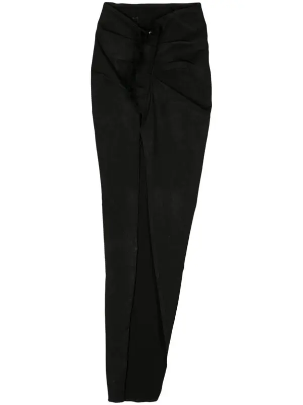 Rick Owens Edfu Asymmetric Denim Maxi Skirt - Black