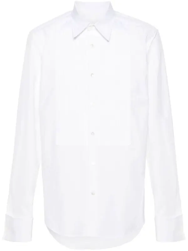 LANVIN Pintuck-detail Cotton Shirt - White