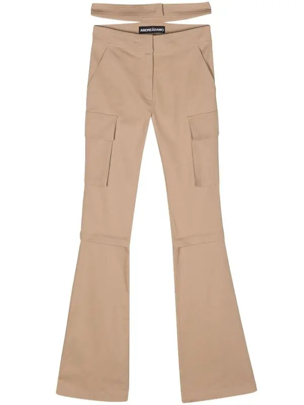 ANDREĀDAMO Detachable-panels Flared Cargo Trousers