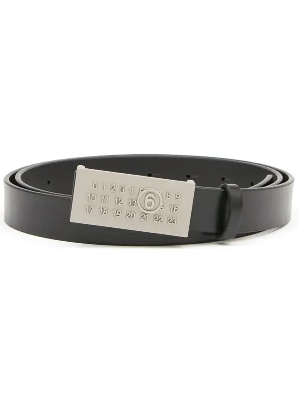 MAISON MARGIELA Numeric Signature Leather Belt - Black