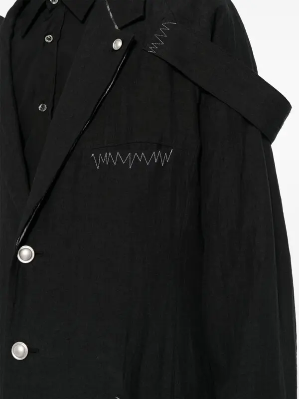 Yohji Yamamoto Contrast-stitch Single-breasted Blazer
