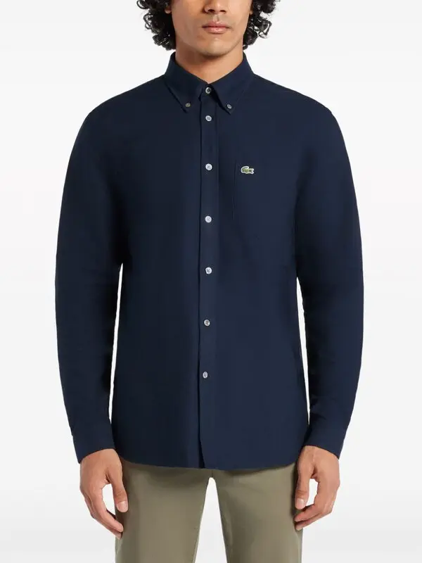 Lacoste Logo-appliqué Cotton Shirt - Blue