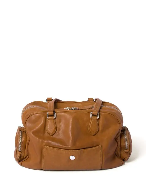 Miu Miu Logo-embossed Leather Tote Bag