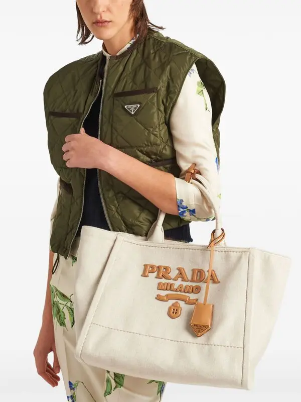 Prada Logo-appliqué Tote Bag