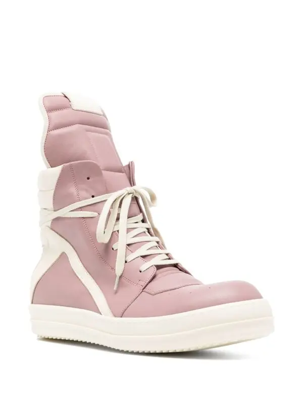 Rick Owens Geobasket High-top Leather Sneakers - Pink