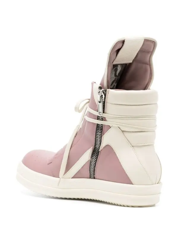 Rick Owens Geobasket High-top Leather Sneakers - Pink