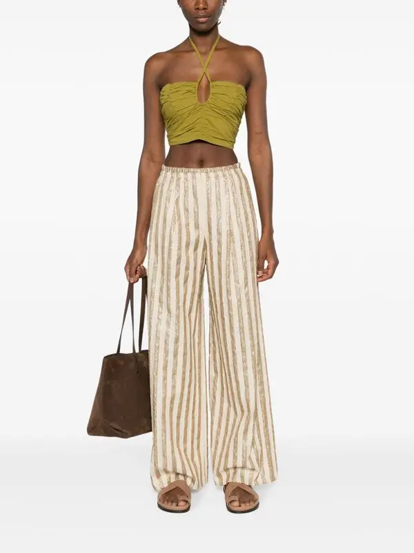 FORTE_FORTE Striped Wide-leg Trousers
