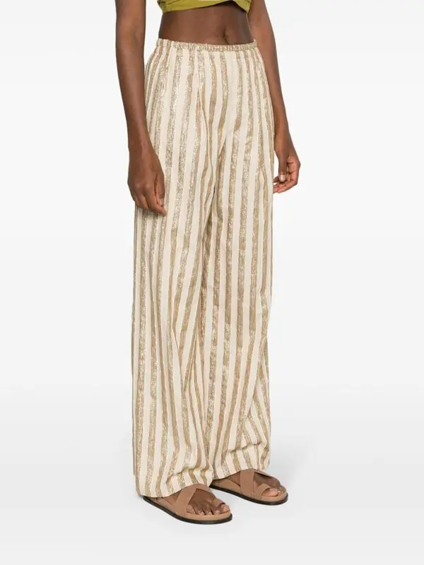 FORTE_FORTE Striped Wide-leg Trousers