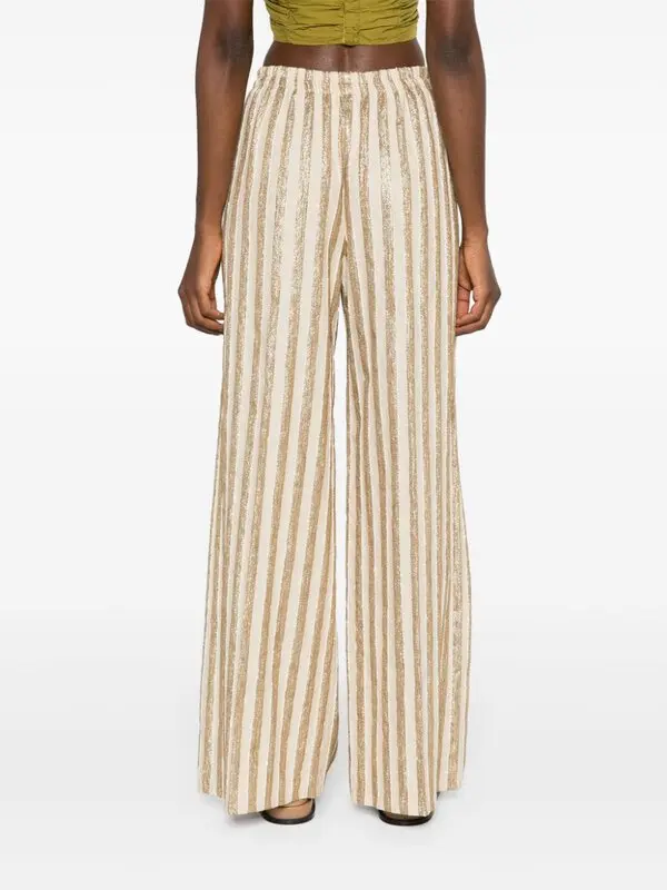 FORTE_FORTE Striped Wide-leg Trousers