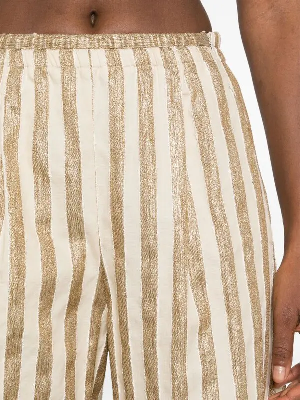 FORTE_FORTE Striped Wide-leg Trousers