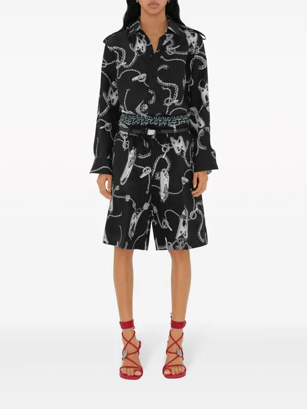 Burberry Knight Hardware Silk Shirt - Black