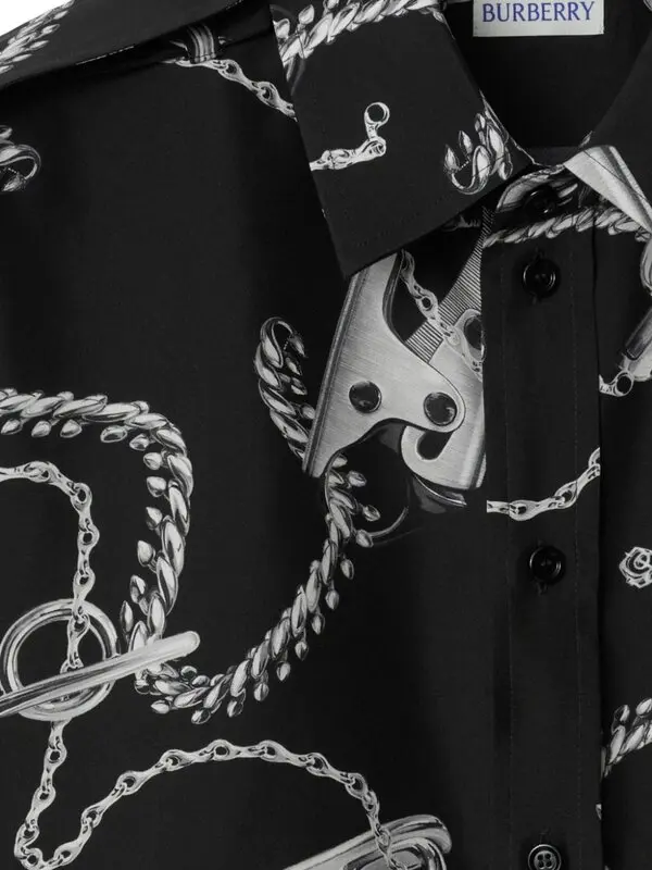 Burberry Knight Hardware Silk Shirt - Black