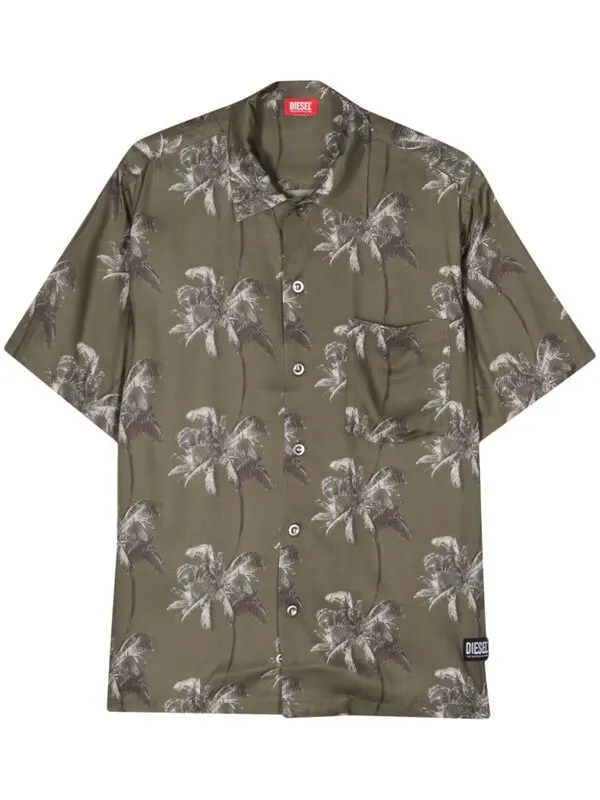 DIESEL® Bmowt-adrian Palm-tree Print Shirt