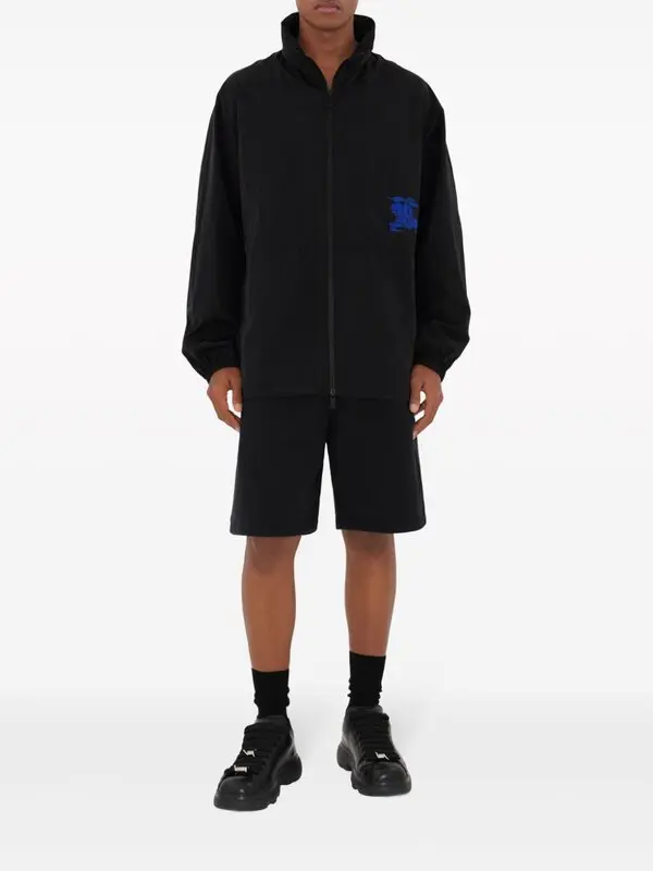 Burberry Appliqué Hooded Jacket - Black