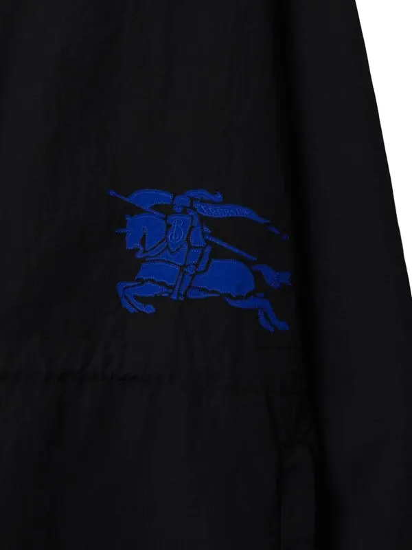 Burberry Appliqué Hooded Jacket - Black