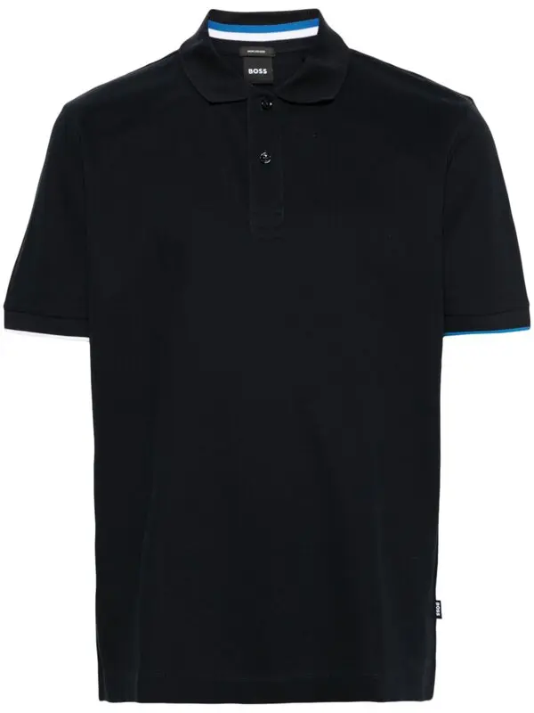 BOSS Piqué-weave Cotton Polo Shirt - Blue