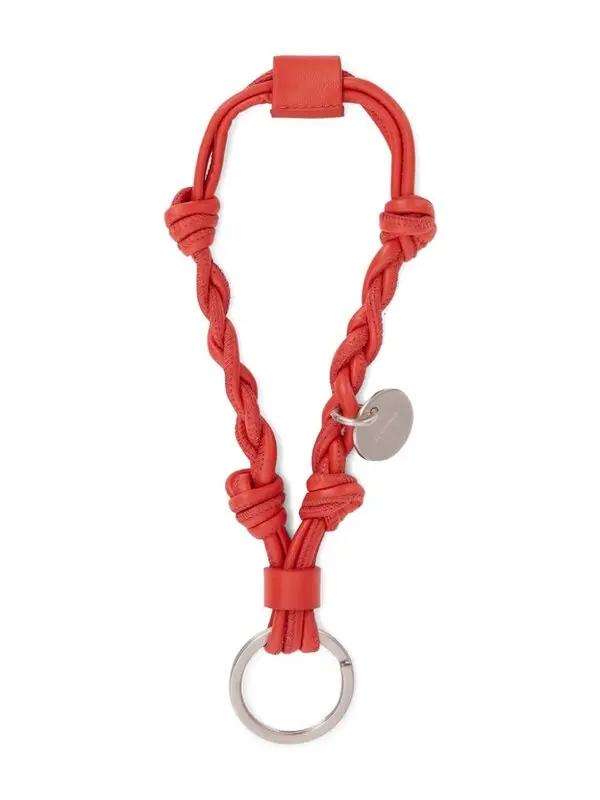 JIL SANDER Tangle Knotted Leather Keyring - Orange